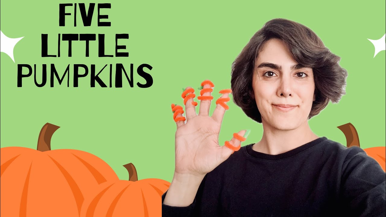 Five little pumpkins ( finger play ) | preschool songs rhyme | آموزش ...