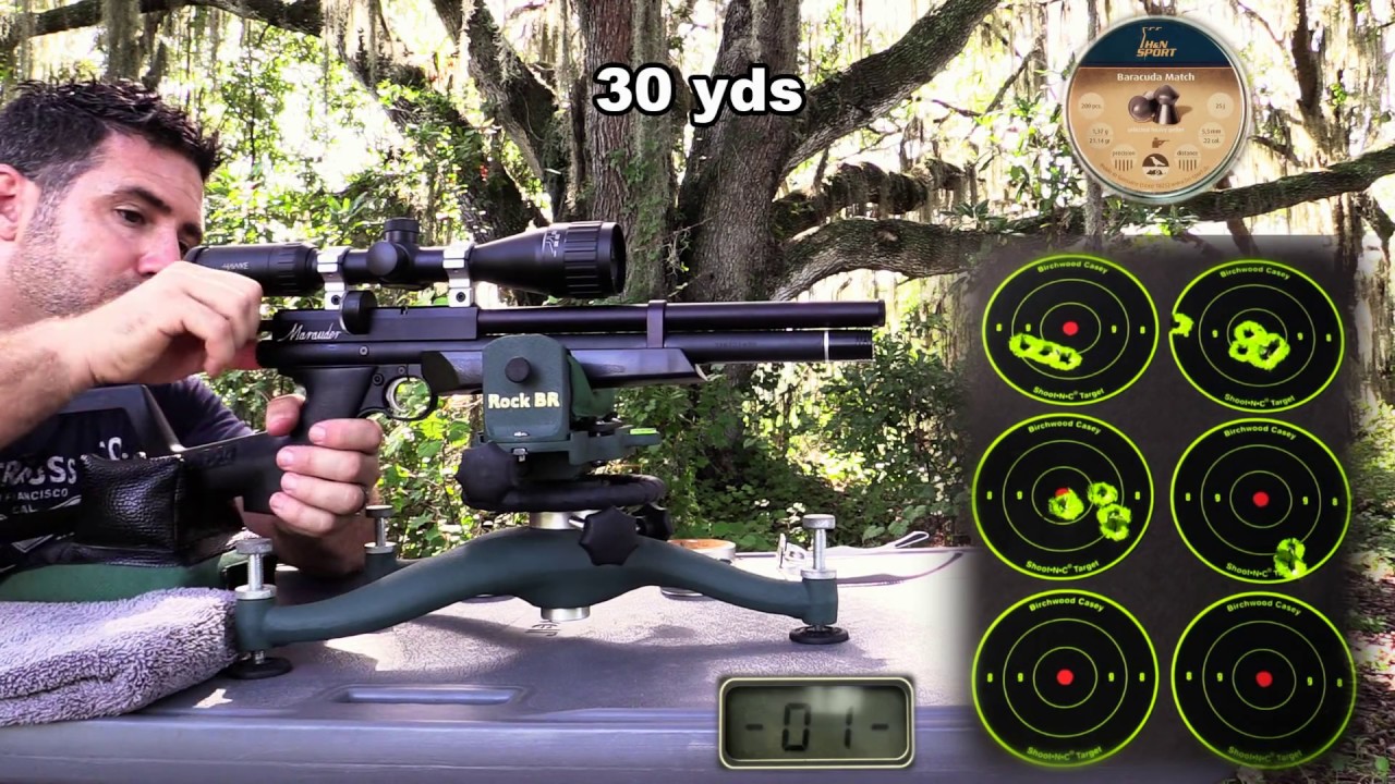 Benjamin Marauder .22 Air Pistol/Rifle (Review) + 30 & 60 Yard Accuracy ...