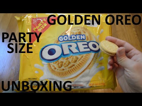 Unboxing Golden Oreo Sandwich Cookies Party Size - YouTube