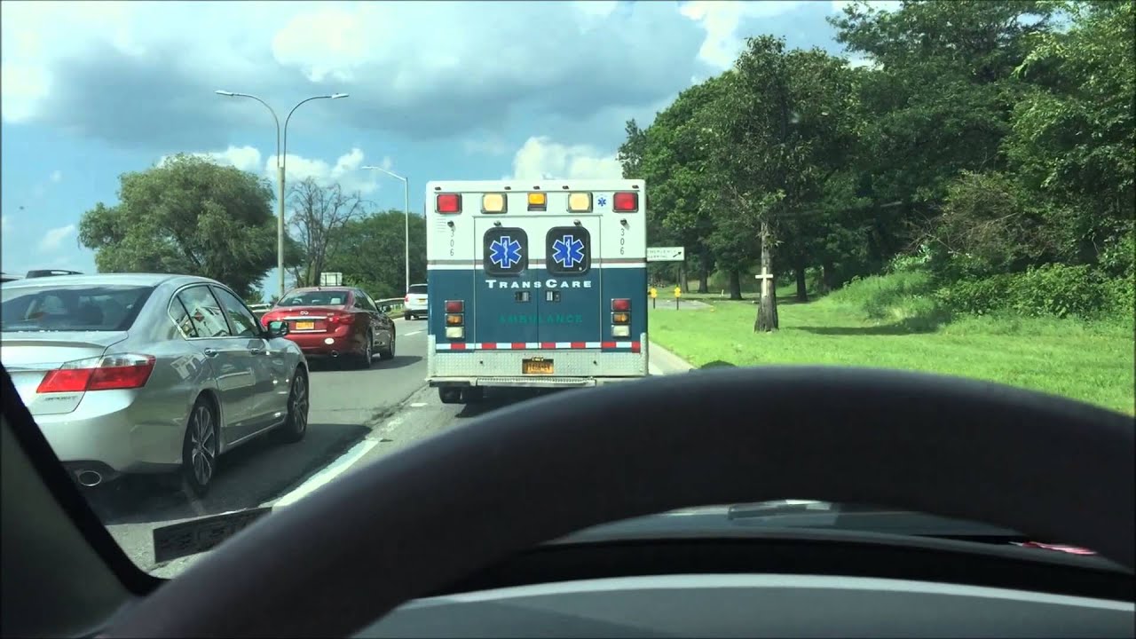 TRANSCARE EMS AMBULANCE RESPONDING ON WEST SIDE HIGHWAY ON WEST SIDE OF ...
