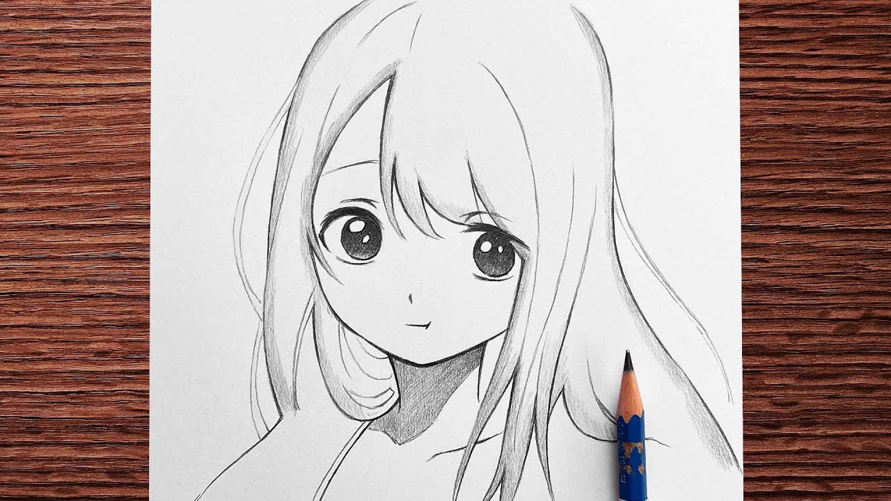 Easy anime drawing | how to draw cute anime girl - [Kubo-san wa Mob wo ...