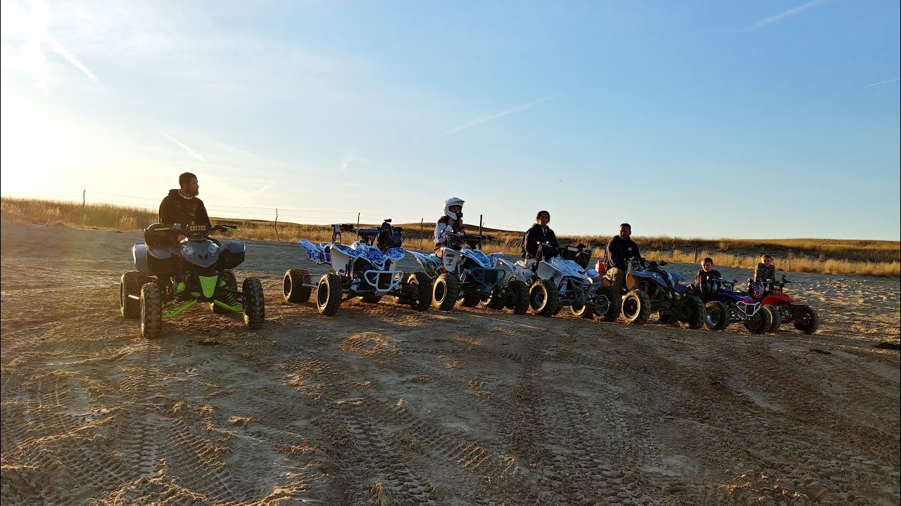 Sport Quads Riding the Halsey Nebraska National Forest. Engine blows on ...