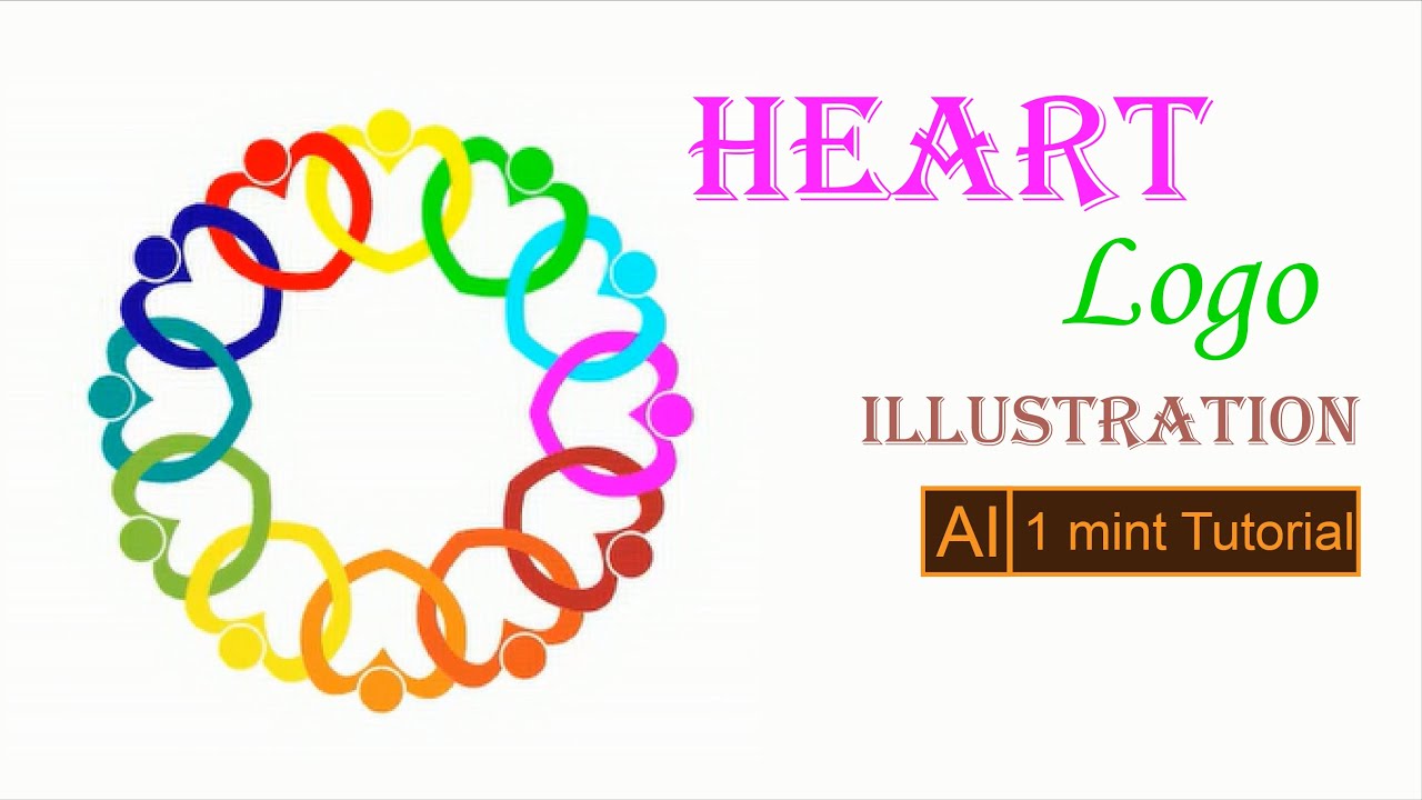 Heart Logo || 1 Minute Tutorial || illustrator CC || Follow your Heart ...