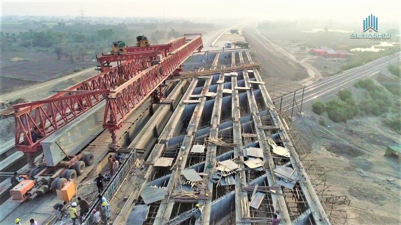 Girder Launching with Rapid Launcher at Railway Overhead Bridge ...