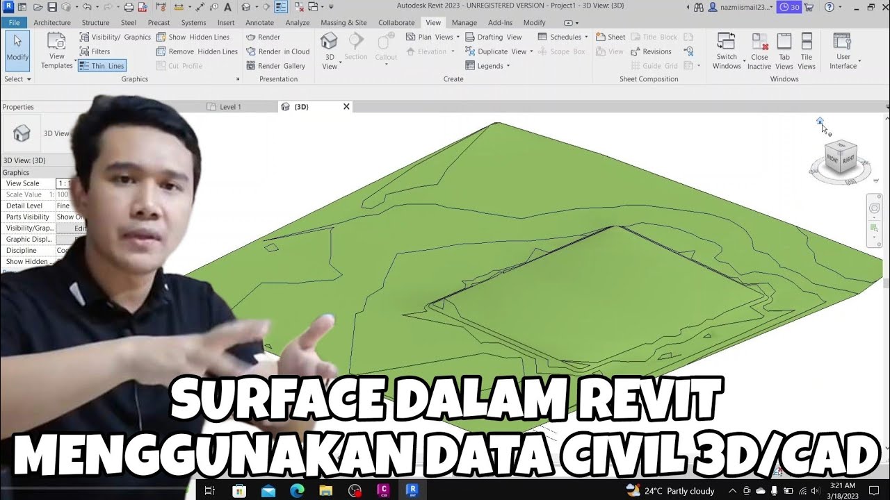 Site Surface Dalam Revit Menggunakan Data Civil 3D atau CAD - YouTube