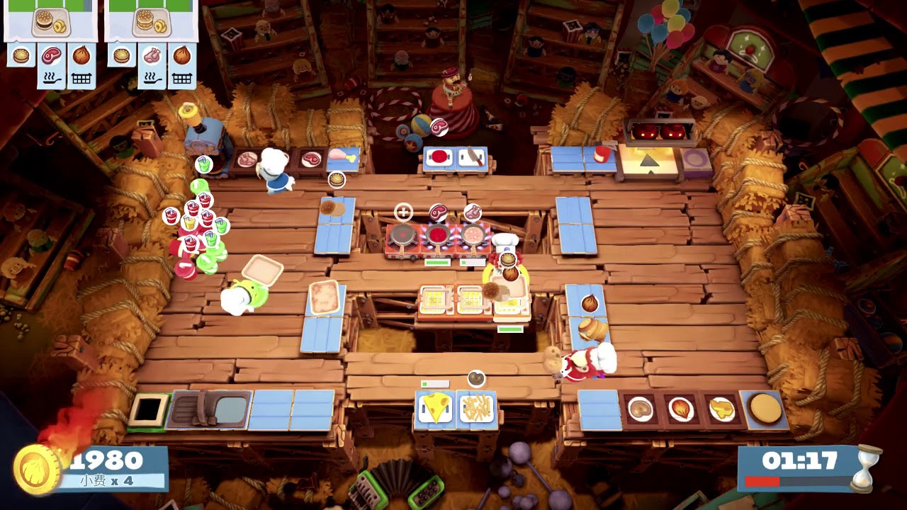 Overcooked 2 - Carnival of Chaos 3-2 (4 players) Score: 3108 - YouTube