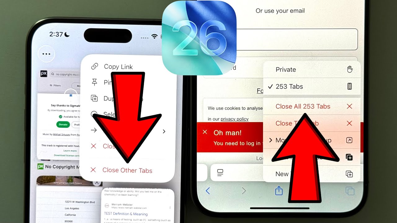 How To Close All Tabs in Safari on iPhone iOS 26 - YouTube