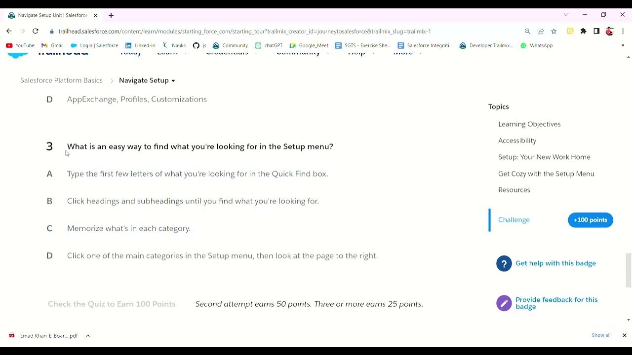 Navigate Setup Salesforce Platform Basics Youtube