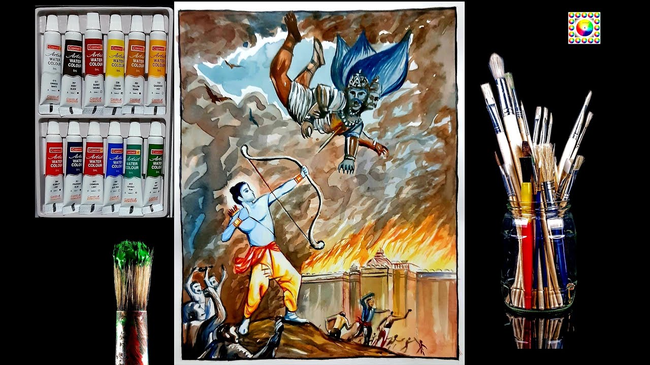Drawing of the most important scene Ramayan Battle|| final battle ...