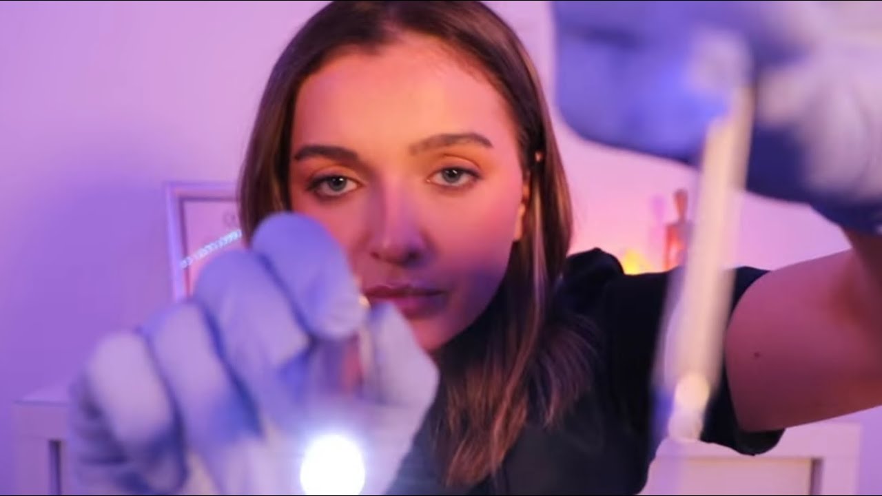 ASMR Cranial Nerve Exam (Soft Spoken Nurse) - Lights, Touch, Hearing ...