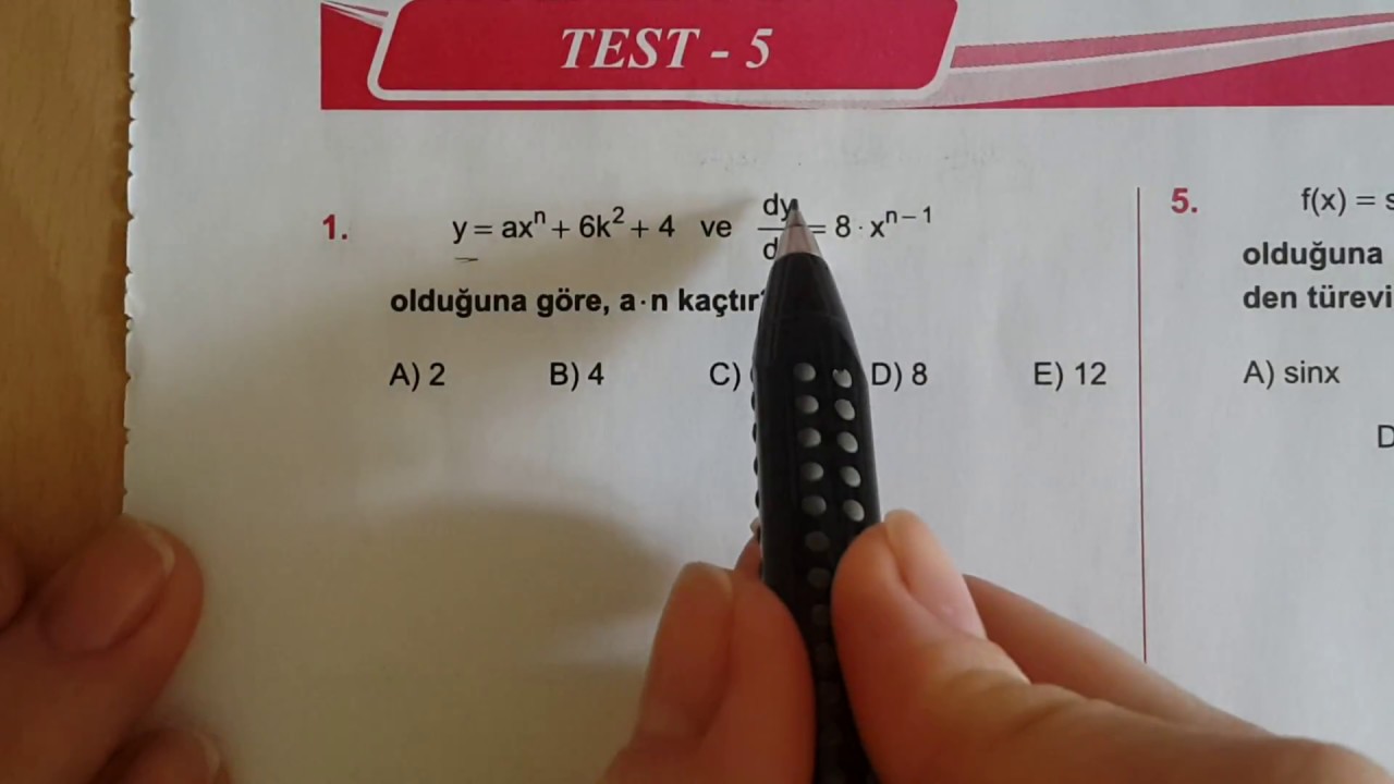 Karekök YKS(LYS) Matematik TÜREV Test-5 Çözümleri(Türev alma kuralları ...