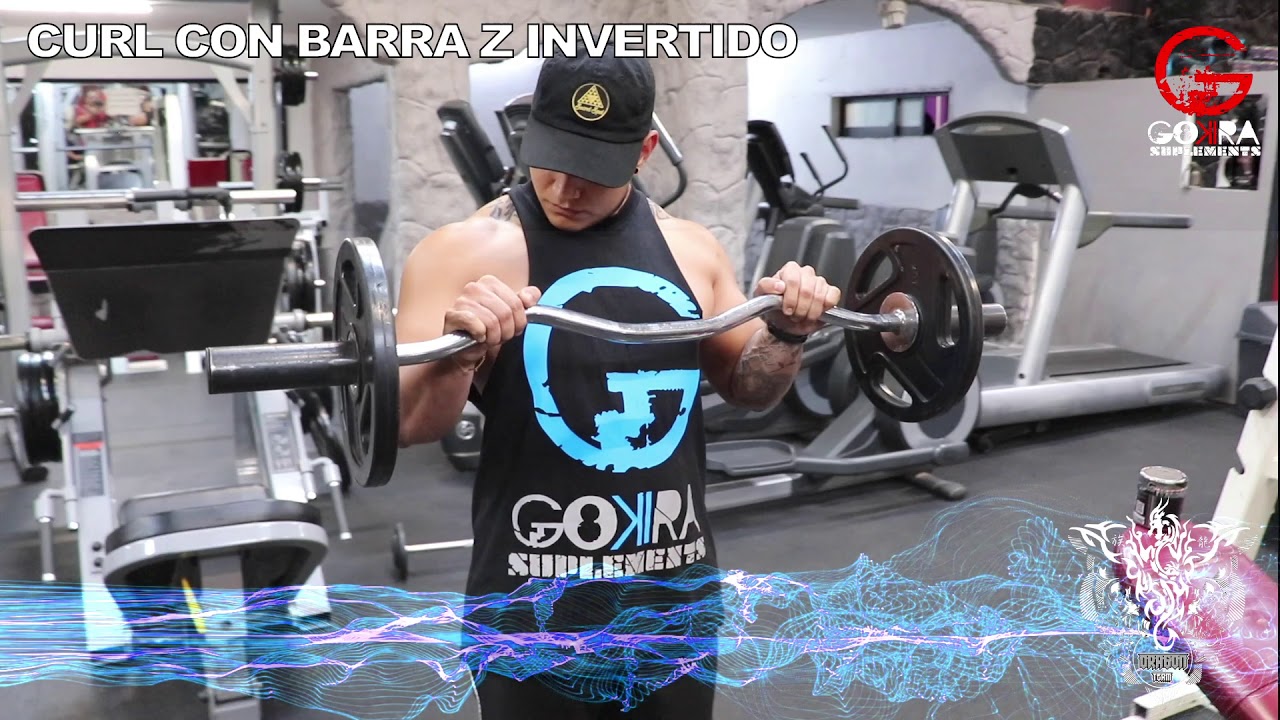 Curl con barra z invertido - YouTube