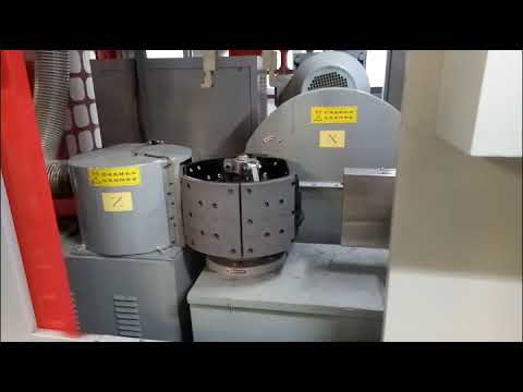 CNC brake shoe out arc grinding machine - YouTube