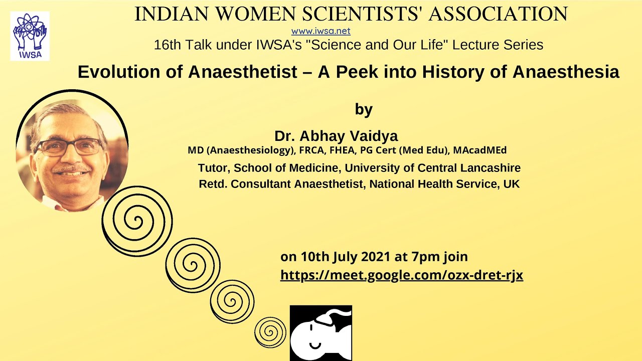 Dr. Abhay Vaidya : Evolution of Anaesthetist – A Peek into History of ...