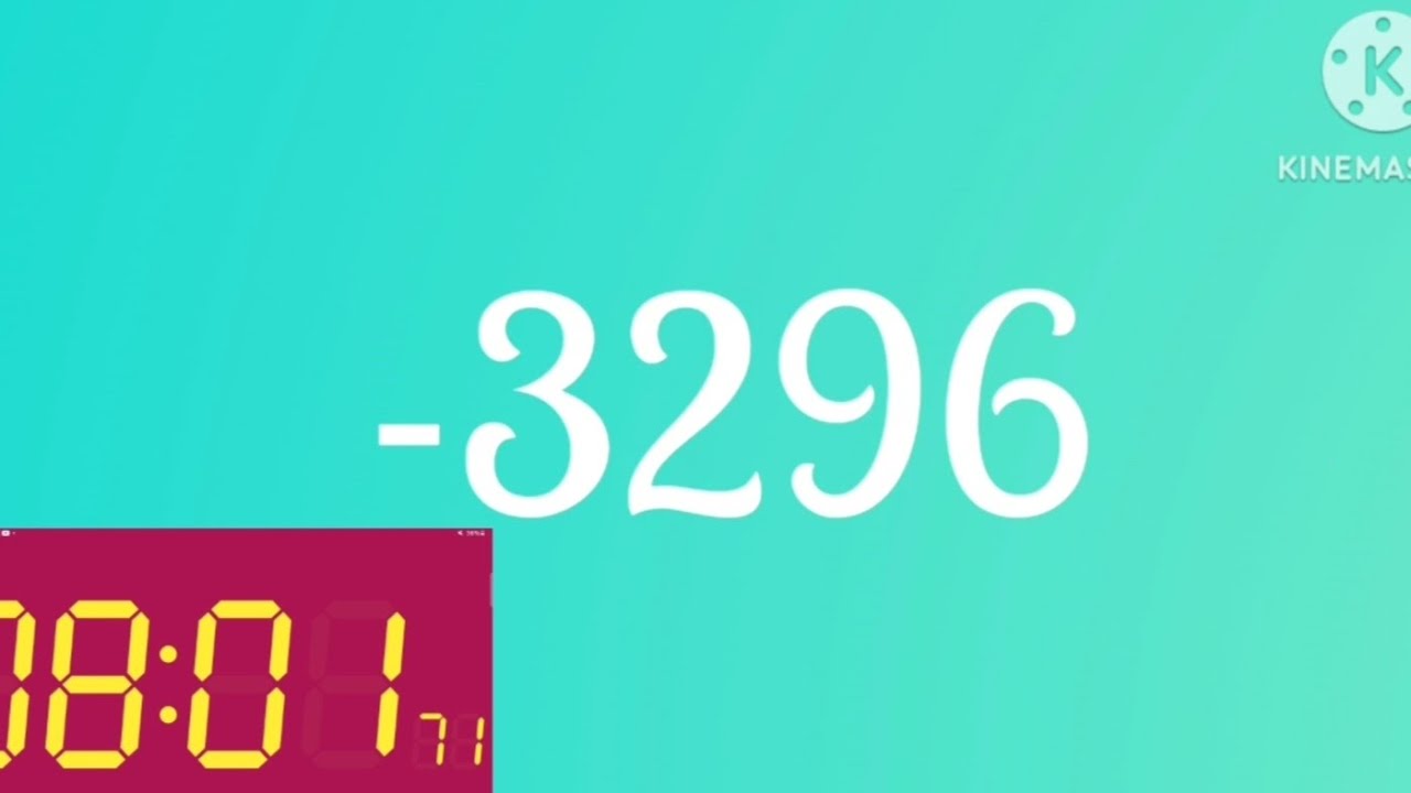 Numbers -7295 to 7296 with 11½ Minute Countdown Alarm - YouTube