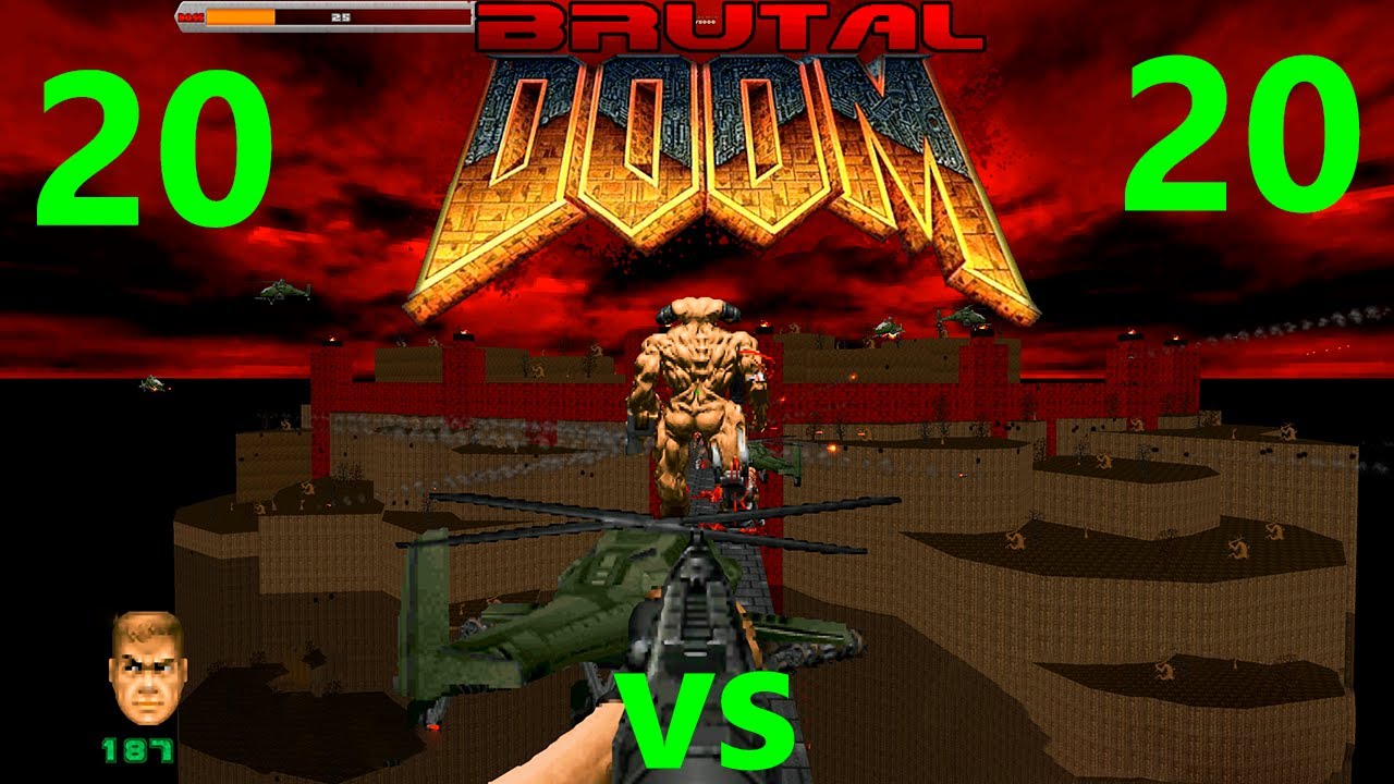 Cyberdemon vs ZombieHelicopter - Brutal Doom Epic Battle! - YouTube