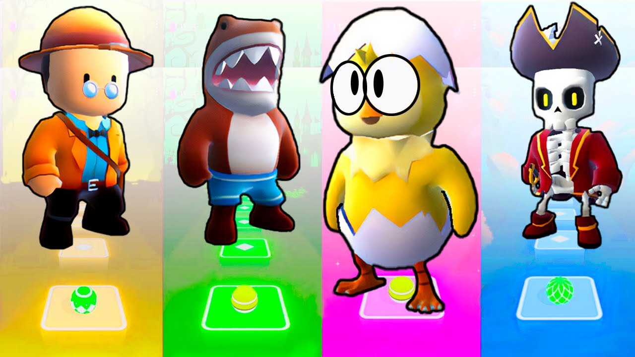 Tiles Hop EDM Rush: Heroes Stumble Guys: Hatchling vs. Tooth vs. Heart ...
