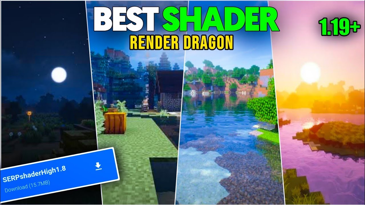 top 2 best render dragon shaders packs for Minecraft pe 1.19+ low end ...