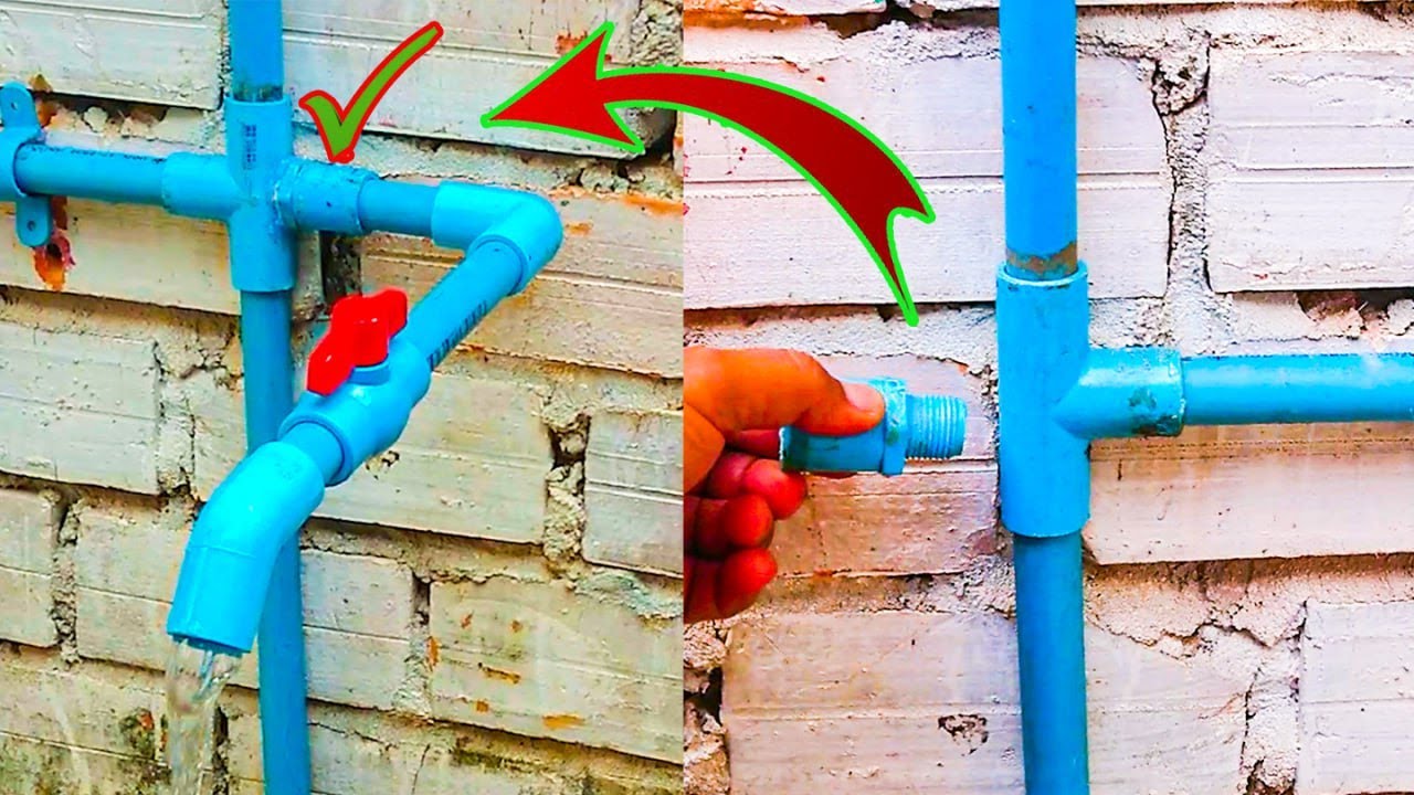 Technique for connection PVC pipe at home most people don't know #diy # ...