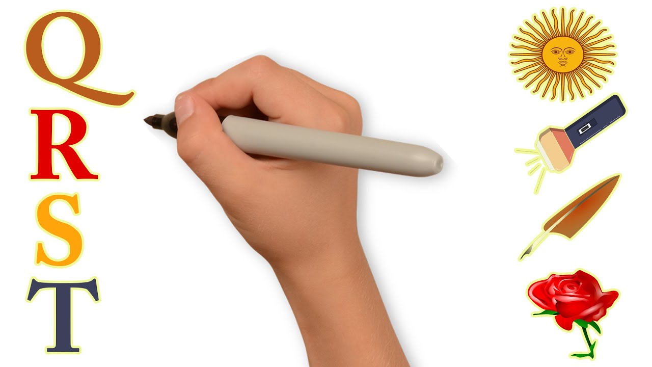 LKG Class English Work Sheet, Match QRST Letters with Pictures, English ...