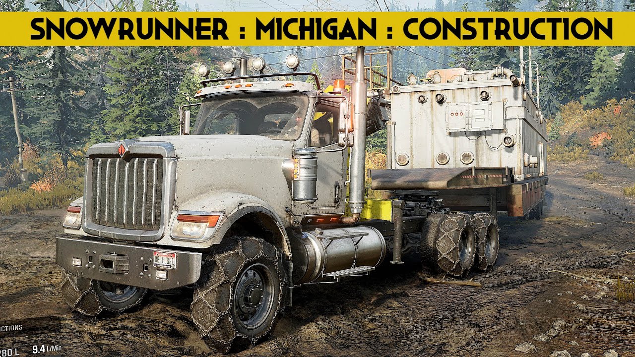Snowrunner | CONSTRUCTION SEMI BIG TRAILER | MICHIGAN |4K - YouTube