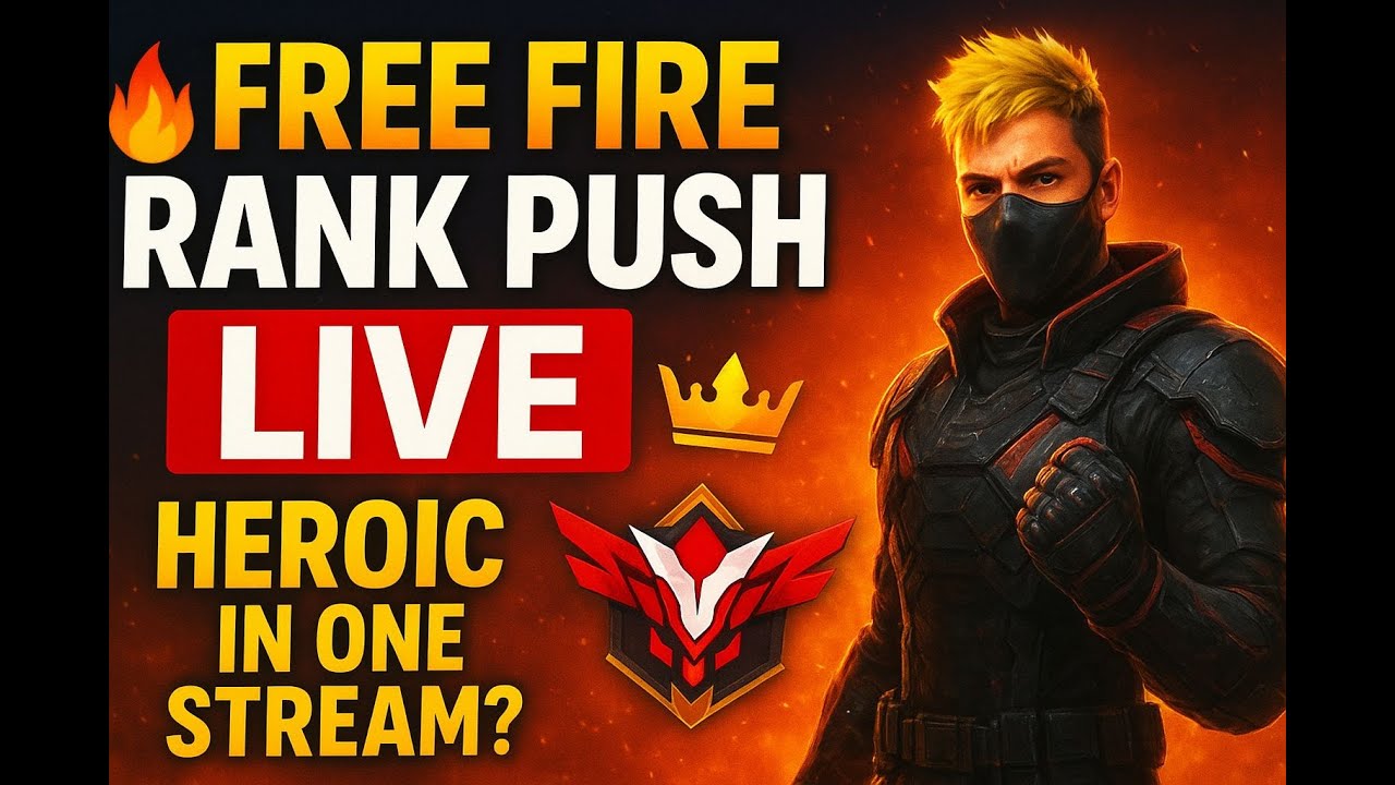 🔥 Free Fire Rank Push Live | Heroic in One Stream? 👑 - YouTube