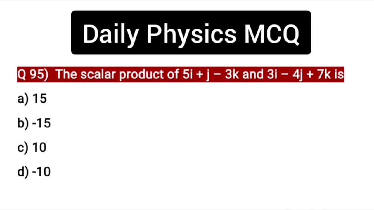 Daily Physics MCQ Part 95 || Physics MCQ || Physics very important ...
