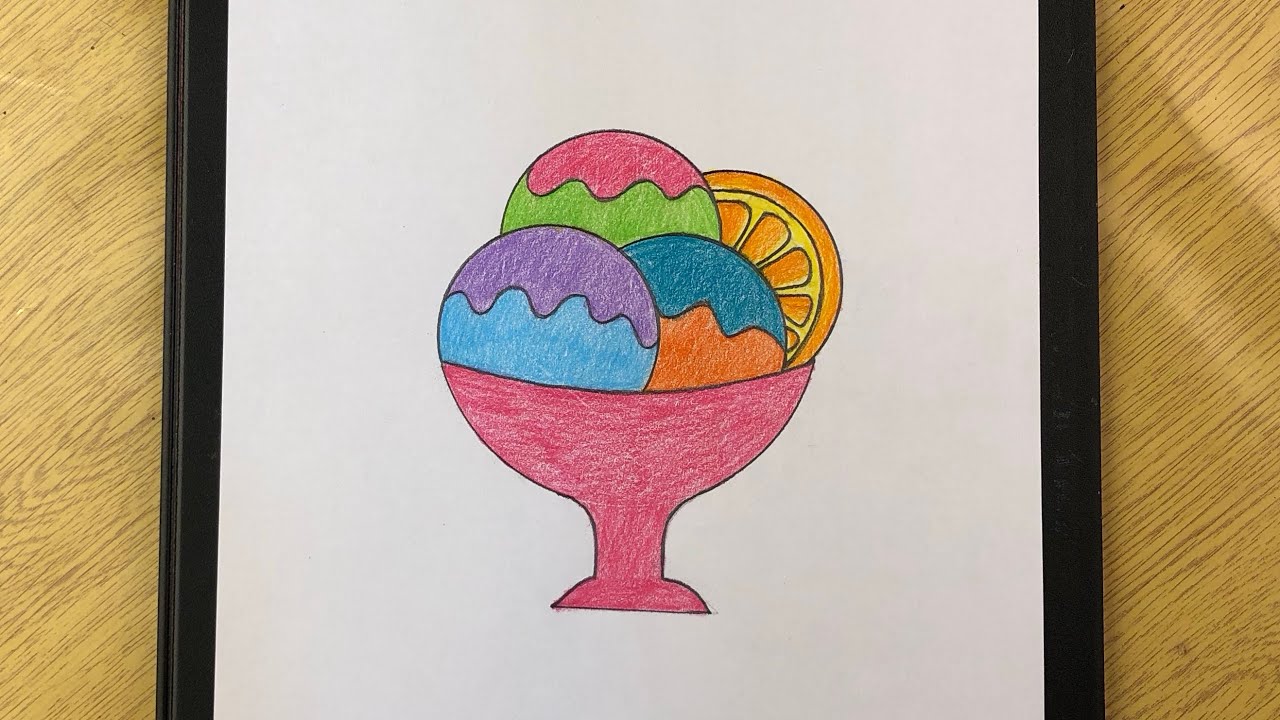 How To Draw Ice-Cream step by step / Icecream dessert drawing / Drawing ...