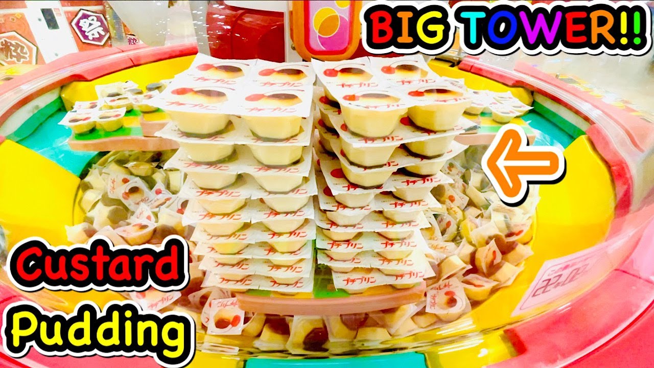 Candy Pusher Sweet Land Challenge !! CUSTARD PUDDING BIG TOWER !! WINS !! プチプリン巨大タワー スイートランド ...