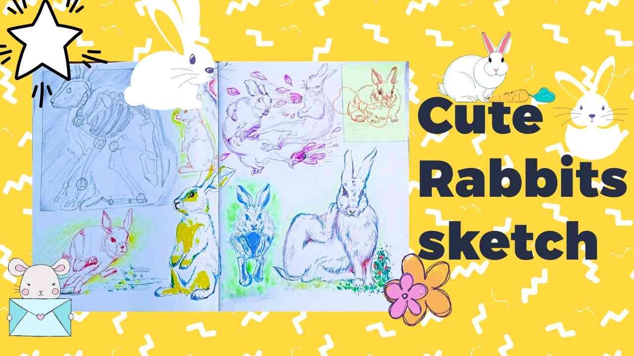 🐰🎨 "Adorable Animal Art: Speed Sketching Rabbits in My Sketchbook! 🐇 ️ ...