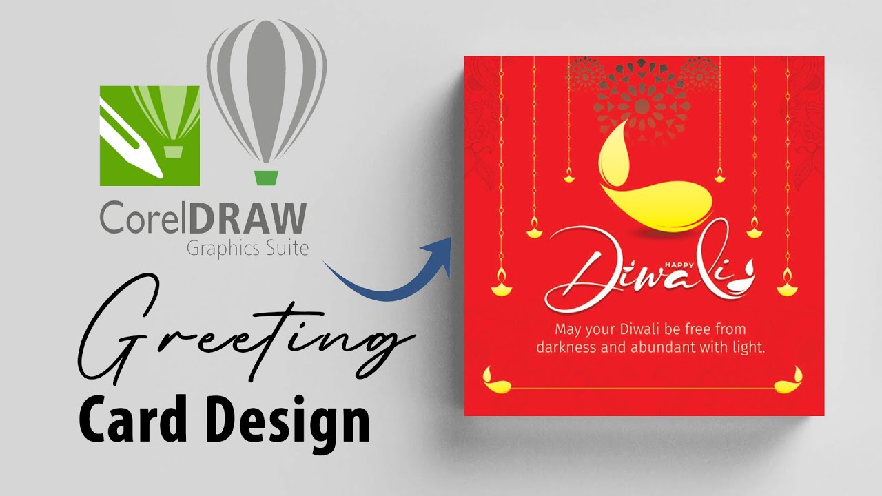 How To Design Diwali Greeting Card | Learn CorelDraw Step By Step - YouTube