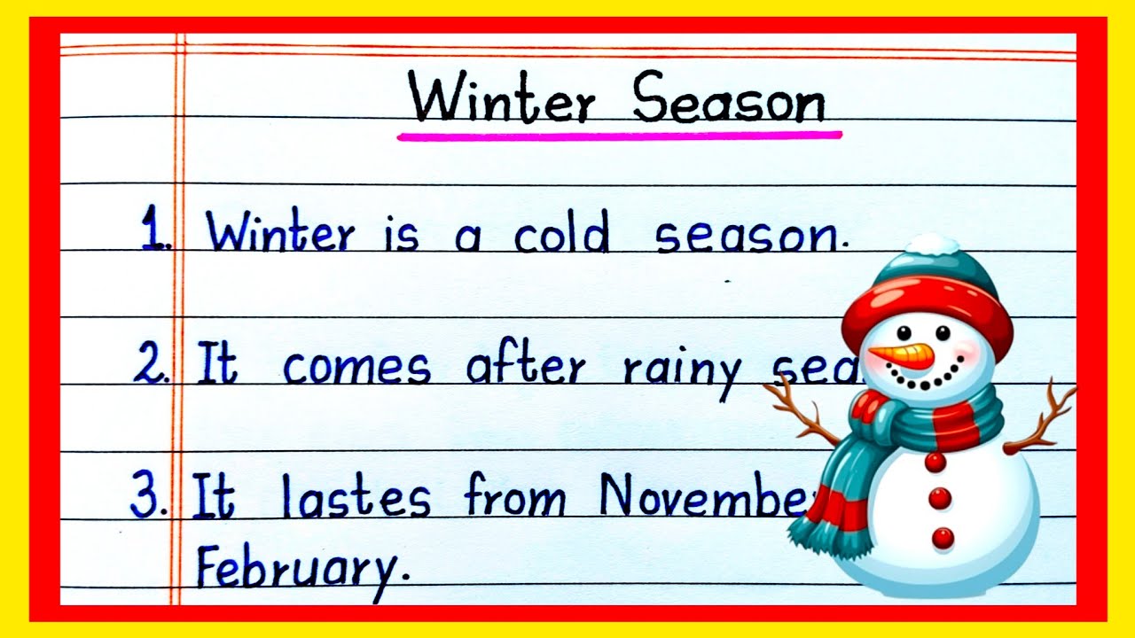 10 lines Essay on Winter | My Favourite Season Winter Essay | Paragraph ...
