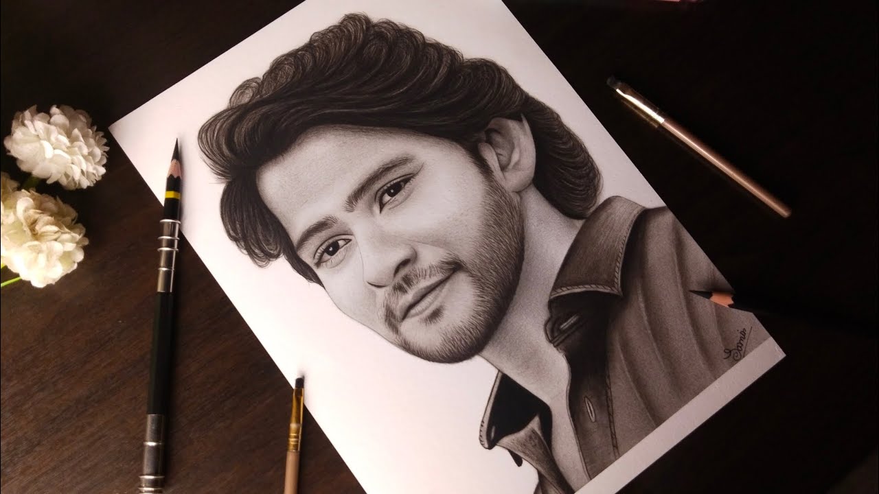 Mahesh Babu Drawing 😍 How To Draw Mahesh Babu, Pencil Sketch - YouTube
