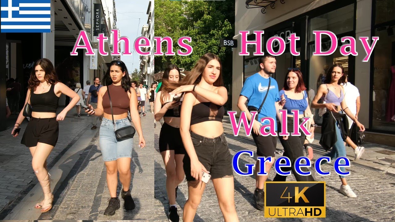 Athens Hot Day 4K High Quality Walk | Greece - YouTube