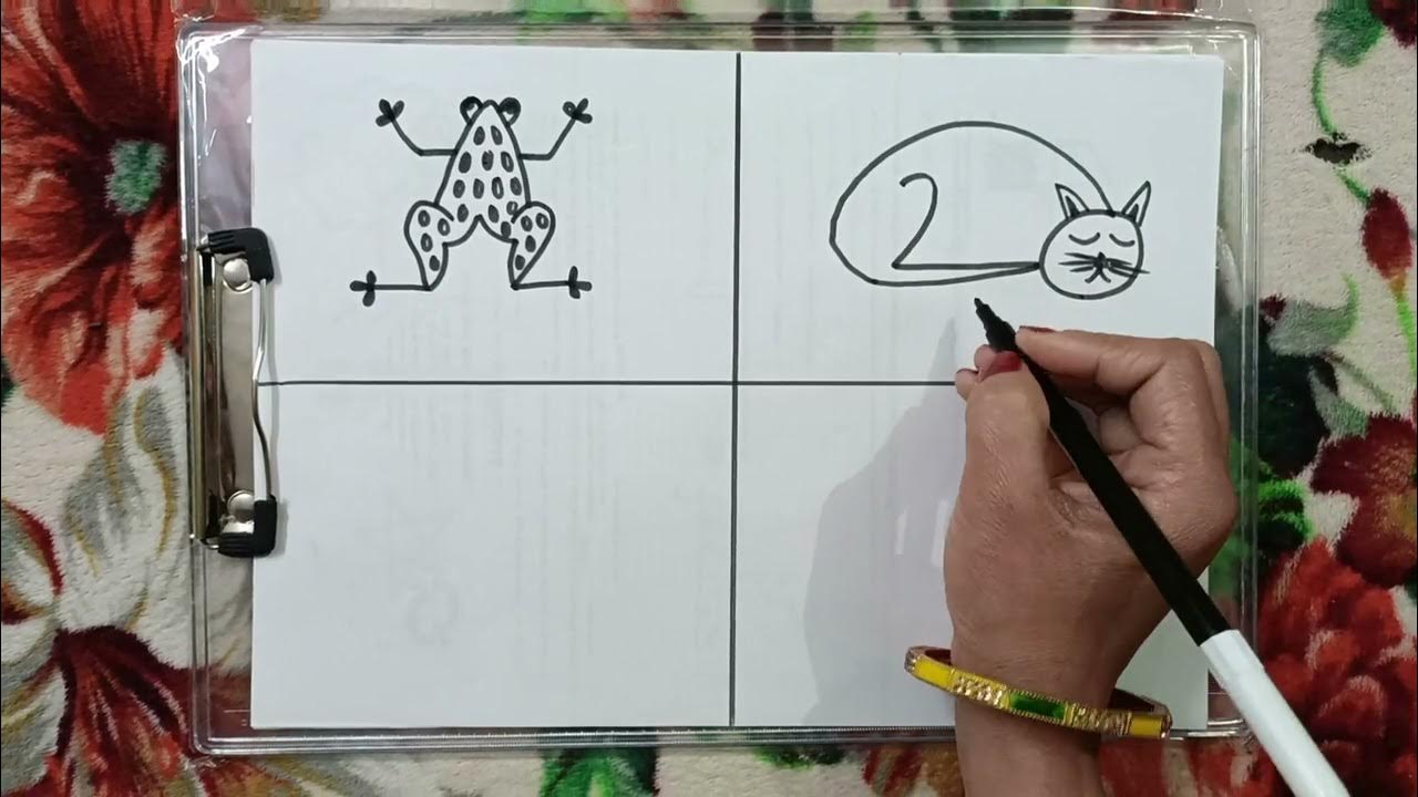 How to draw pictures using number 2 || Number Drawing easy step by step ...
