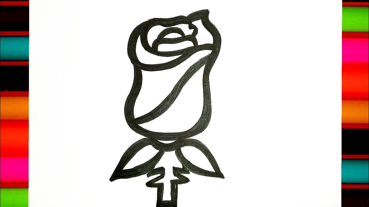 Rose Drawing, Colouring and Painting for Kid's & Toddlers | How to Draw ...