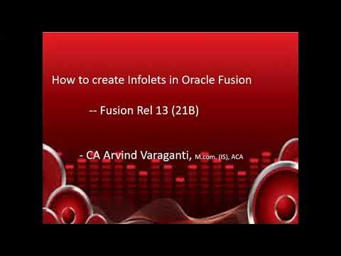 How to create Infolets in Oracle Fusion Cloud - YouTube