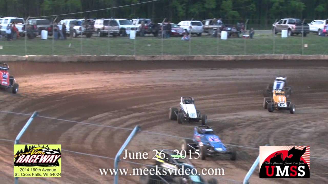 June 26, 2015 UMSS Wingless Sprints St. Croix Valley Raceway - YouTube
