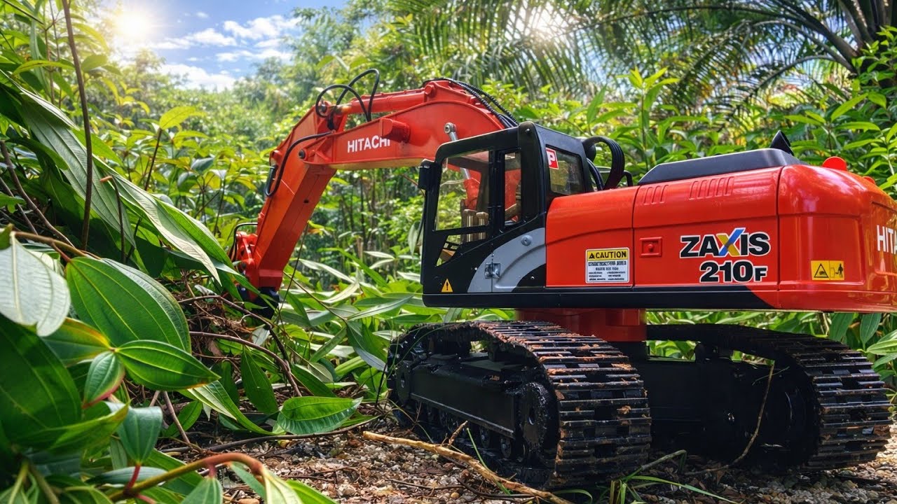 Story Line : RC Excavator Hitachi WL16800 Cleaning The Jungle Remaster ...