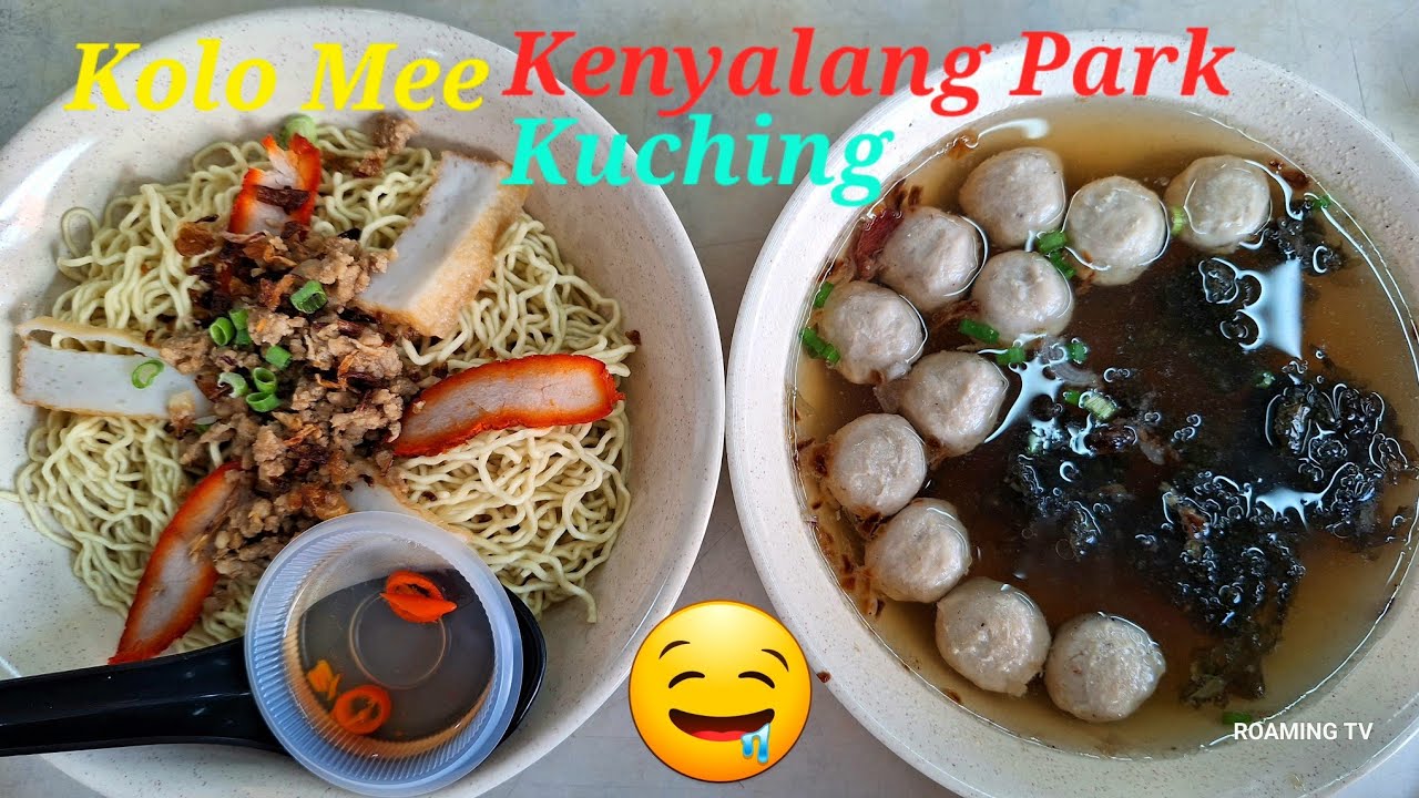 Kuching kolo mee breakfast at Kenyalang Park Kuching Sarawak - YouTube