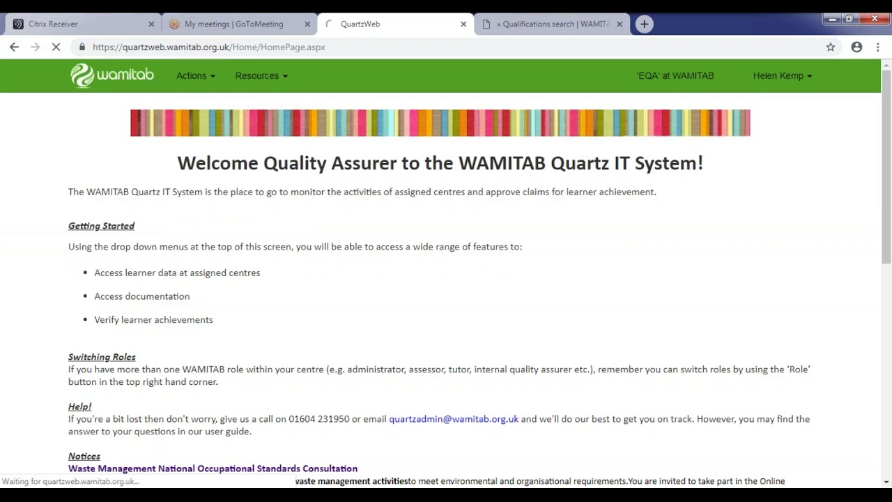 WAMITAB Quartz Training Video - IV and QA Verification - YouTube