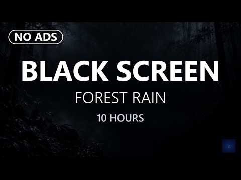 (No Ads) Can't switch off? Rain in a Night Forest | 10 Hours (Black Screen)