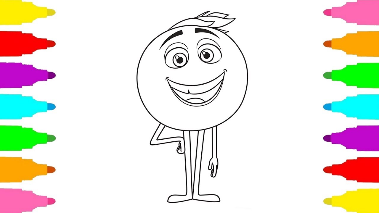 How to Draw Gene Meh from The Emoji Movie - Coloring Book - Drawind and ...