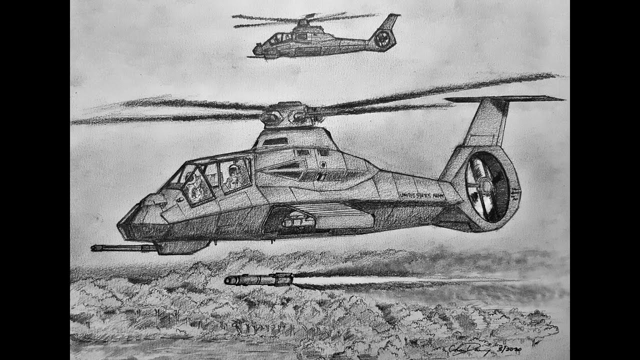 How to Draw a RAH-66 Comanche - YouTube