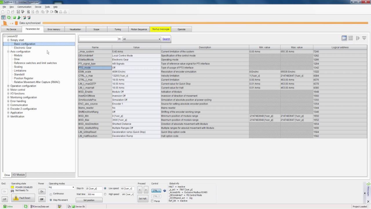 Tutorial Lexium 32 - Gearing mode - YouTube