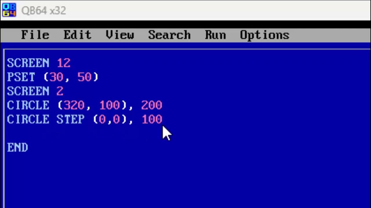 Circle And Screen Command In Qbasic Computerexcelsolution Youtube