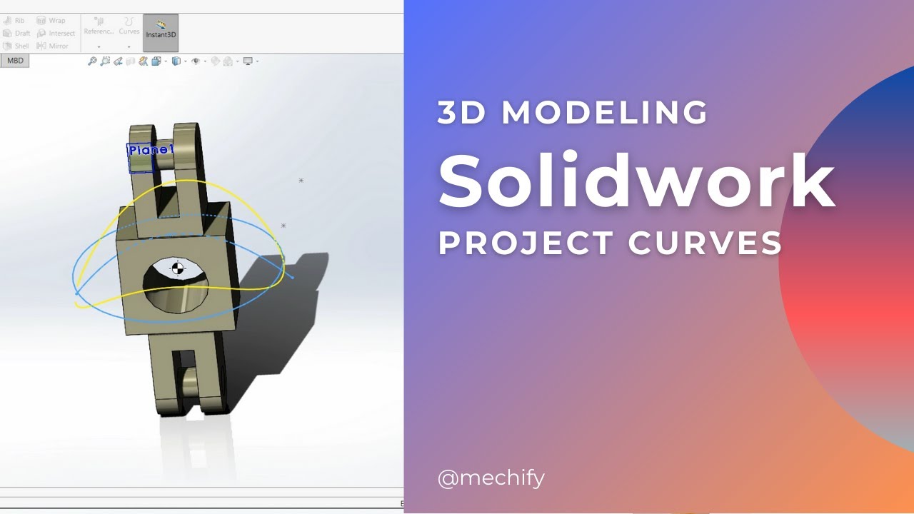 7 PROJECT CURVES | 3D MODELING | 3D SKETCH | SOLIDWORK TUTORIALS - YouTube
