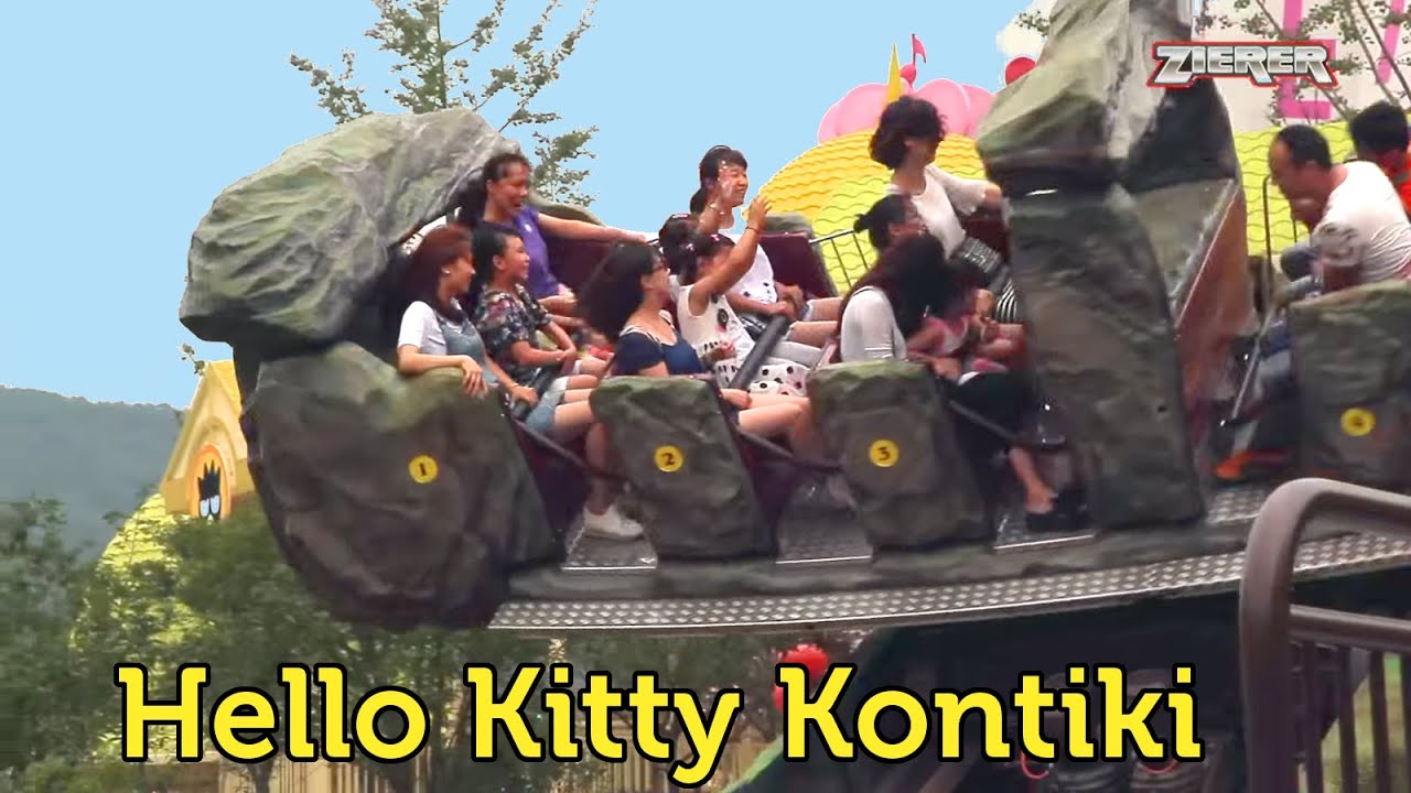 Hello Kitty turning Swing Boat Ride at Themepark in Anji, China ...