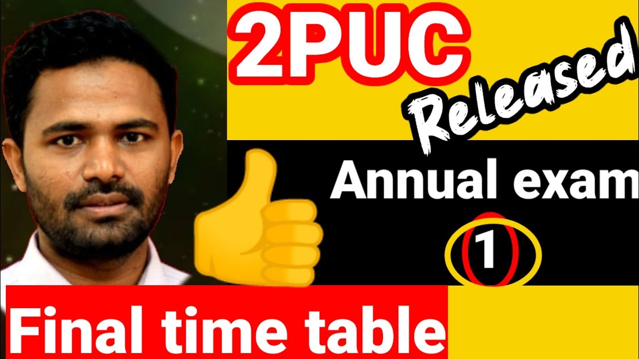 2puc annual exam time table final time table Karnataka board - YouTube