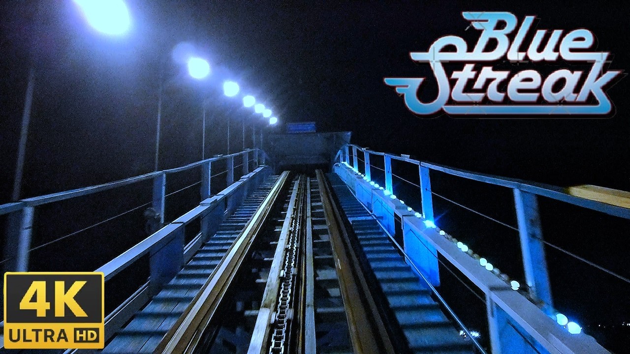 Blue Streak Night Ride POV 4K Front Row HD Cedar Point - YouTube